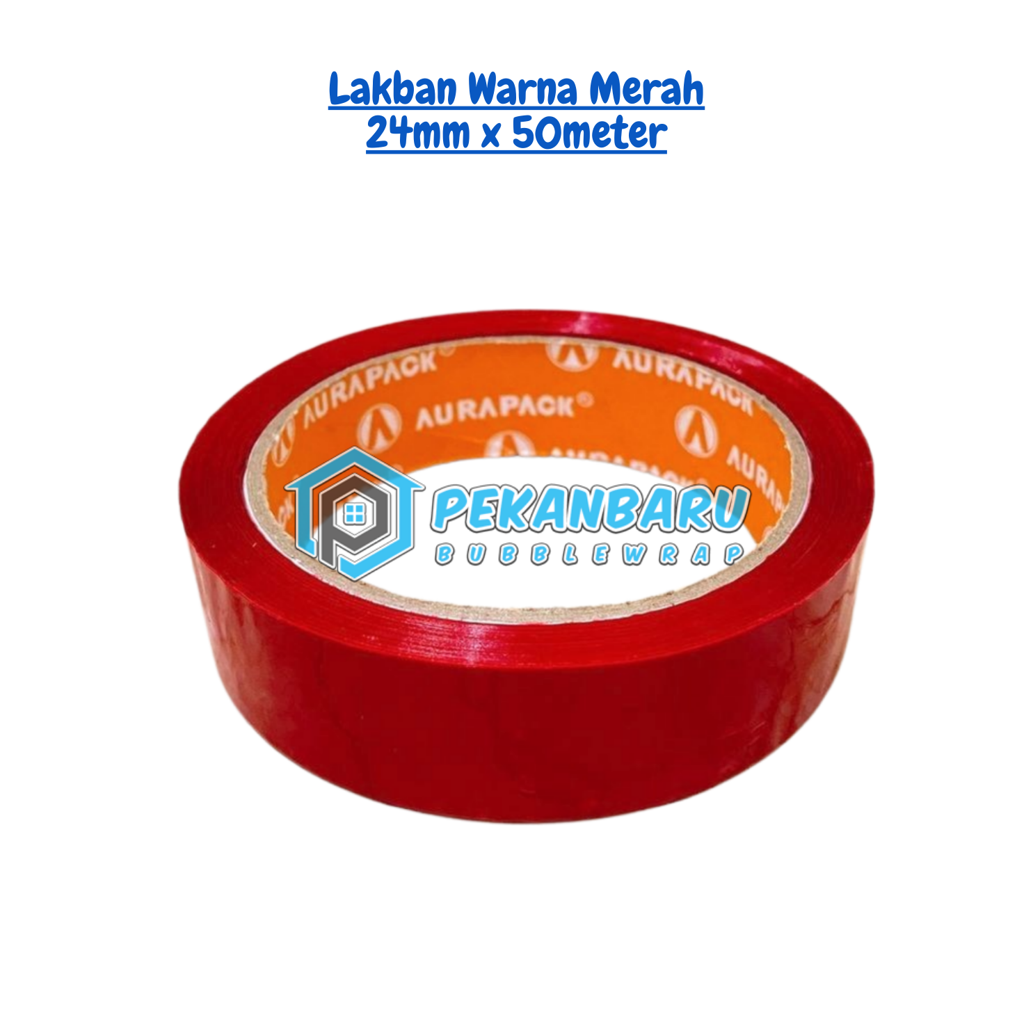 Lakban Warna Merah 24 mm x 50 Meter